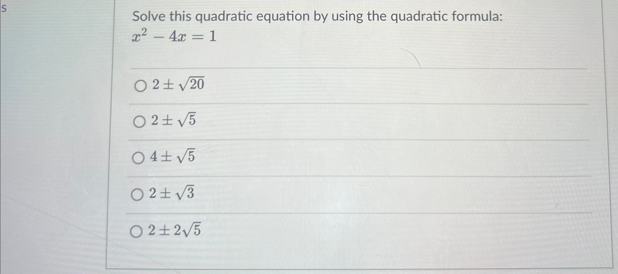 Solved Solve this quadratic equation by using the quadratic | Chegg.com