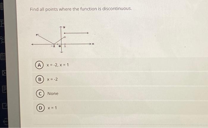 Solved Find all points where the function is discontinuous. | Chegg.com