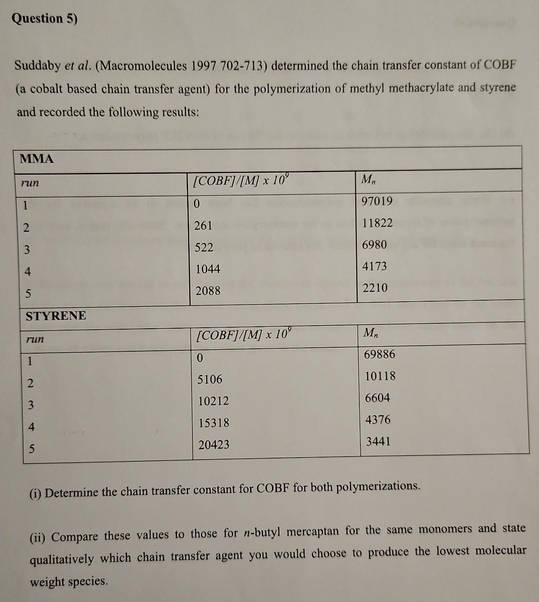 Suddaby et al. (Macromolecules 1997 702-713) | Chegg.com