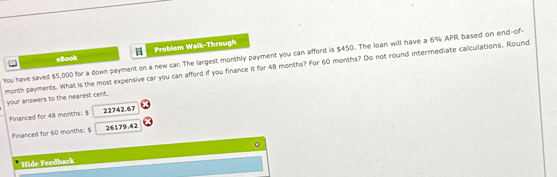 Solved eBookProblem Walk-ThroughYou have saved $5,000 ﻿for a | Chegg.com