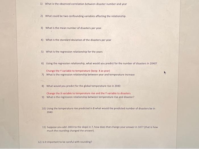 Solved Descriptive Statistics for Two Quantitative Variables | Chegg.com