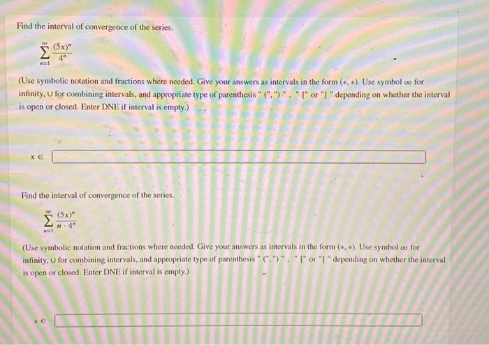 Solved Find the interval of convergence of the series. | Chegg.com