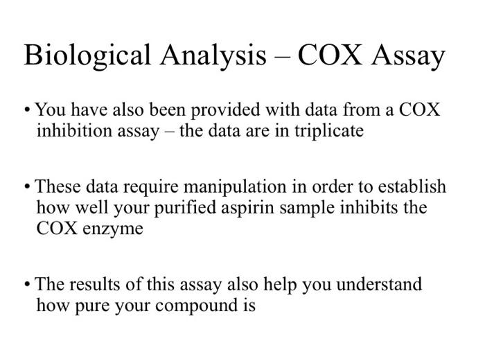 Biological Analysis - COX Assay - You have also been | Chegg.com