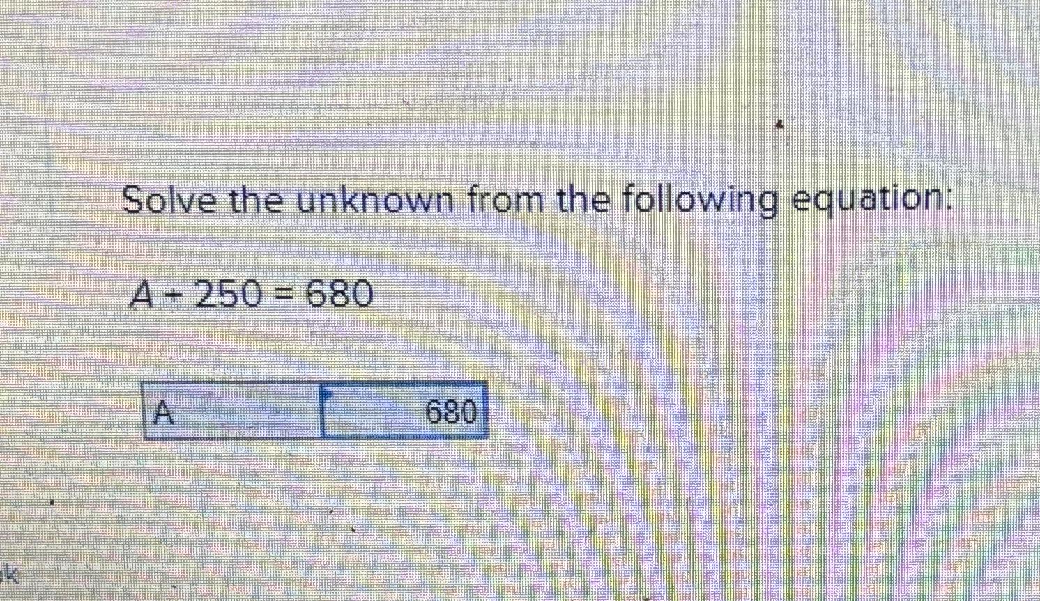 Solve the unknown from the following | Chegg.com