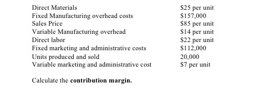 Solved Direct Materials Fixed Manufacturing overhead costs | Chegg.com