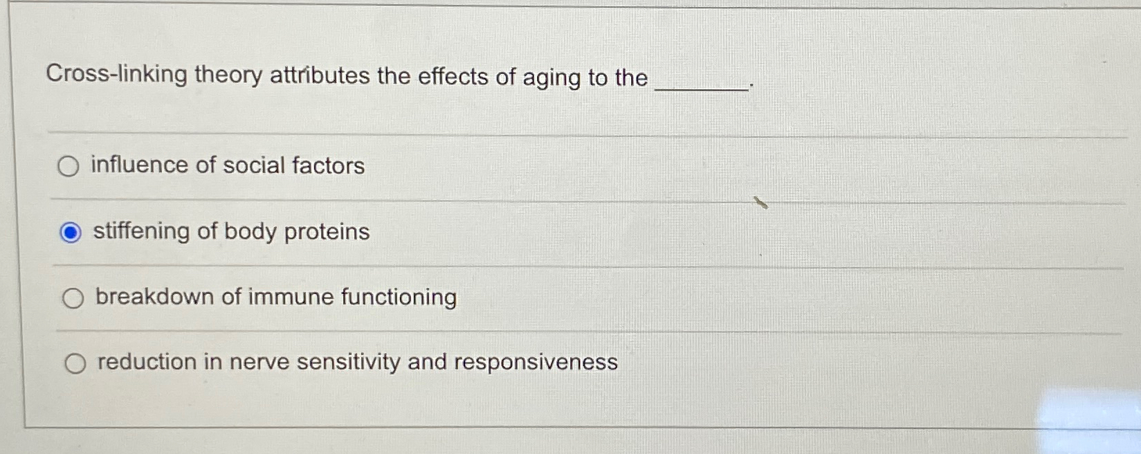 Solved Cross-linking theory attributes the effects of aging | Chegg.com