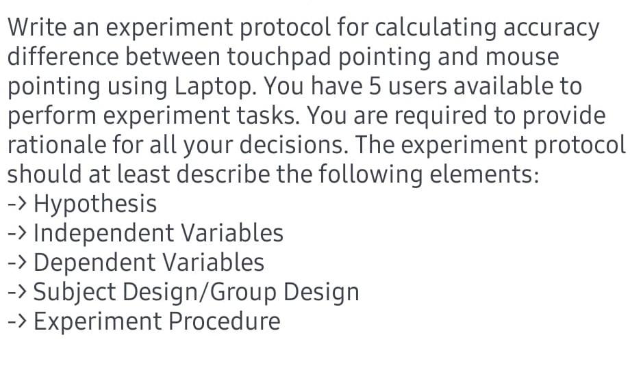 Solved Write an experiment protocol for calculating accuracy | Chegg.com