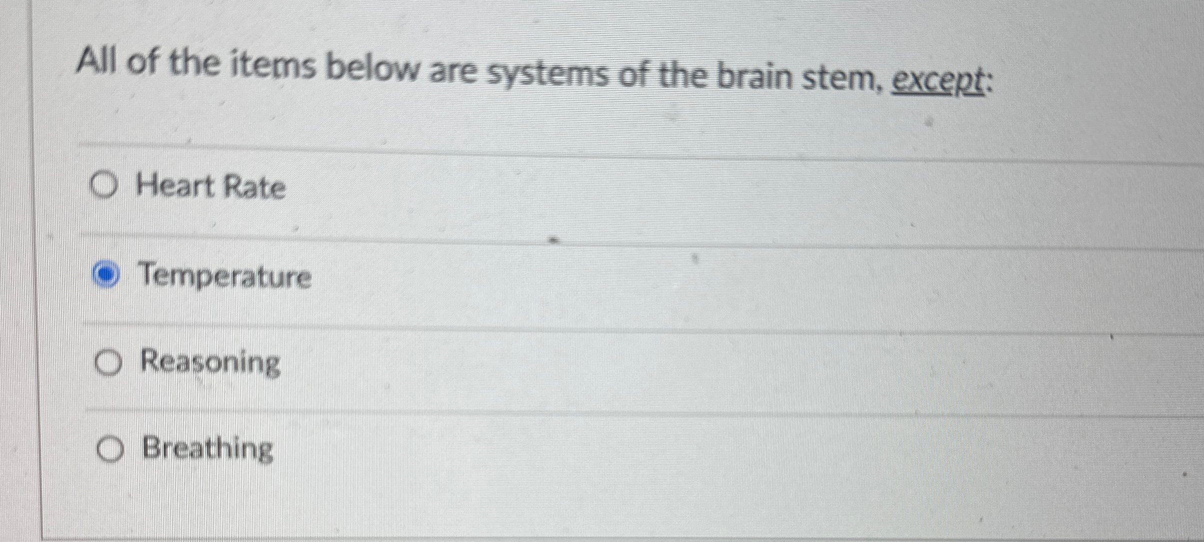 Solved All of the items below are systems of the brain stem, | Chegg.com