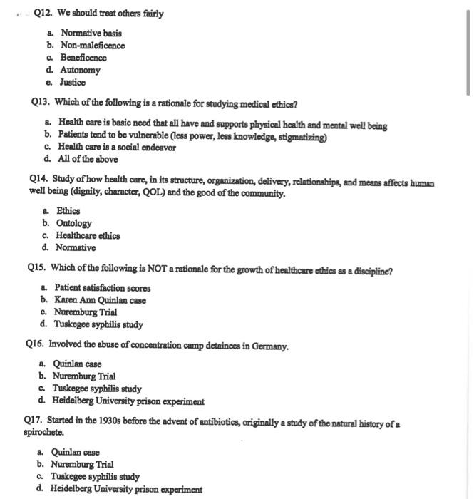 Solved MULTIPLE CHOICE. CIRCLE ONE OF THE FOLLOWING. Q1. | Chegg.com