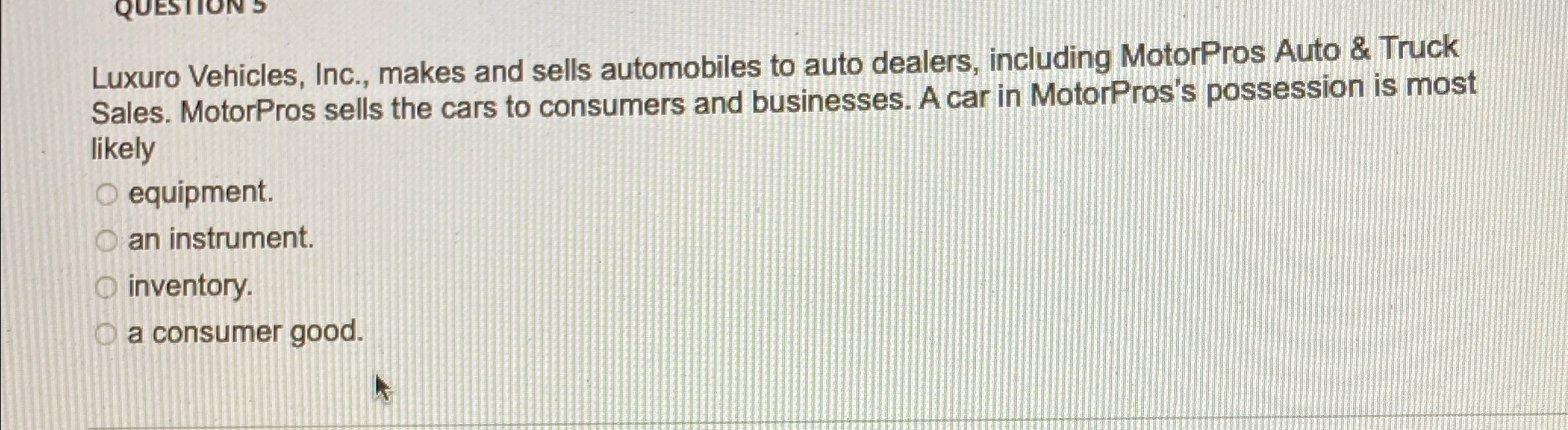 Solved Luxuro Vehicles, Inc., makes and sells automobiles to | Chegg.com