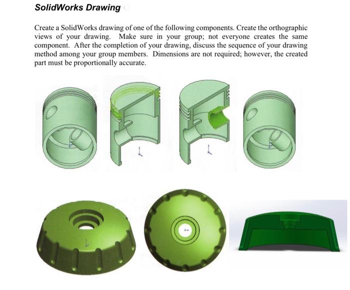 Solved Create a SolidWorks drawing of one of the following | Chegg.com