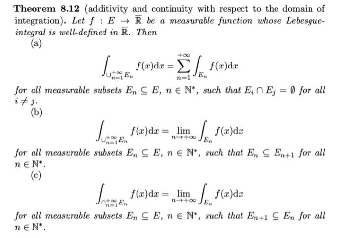 Solved Exercise 4 [Continuity of the Lebesgue integral with | Chegg.com