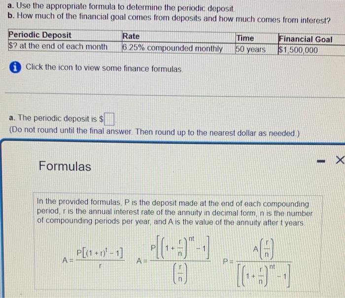 Solved a. Use the appropriate formula to determine the | Chegg.com