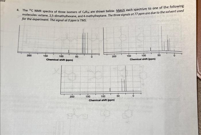 Solved 4. The 13C NMR spectra of three isomers of C0H18 are | Chegg.com