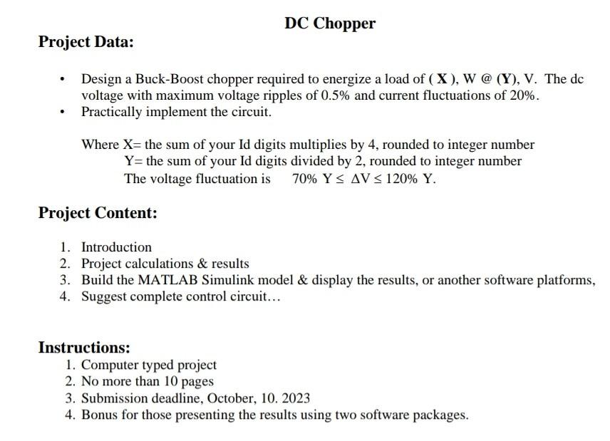 Solved - Design a Buck-Boost chopper required to energize a | Chegg.com