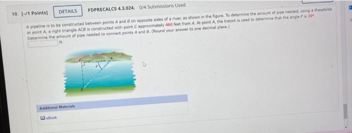 Solved [ 1 Points] A Pipeline Is To Be Constructed Between