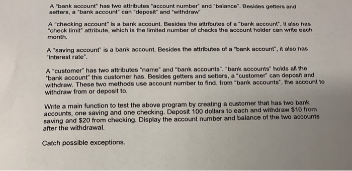 Solved A "bank account" has two attributes "account number | Chegg.com