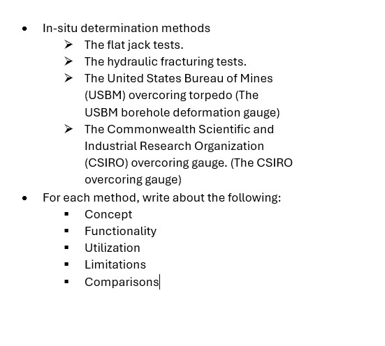Solved In-situ determination methods> ﻿The flat jack tests.> | Chegg.com