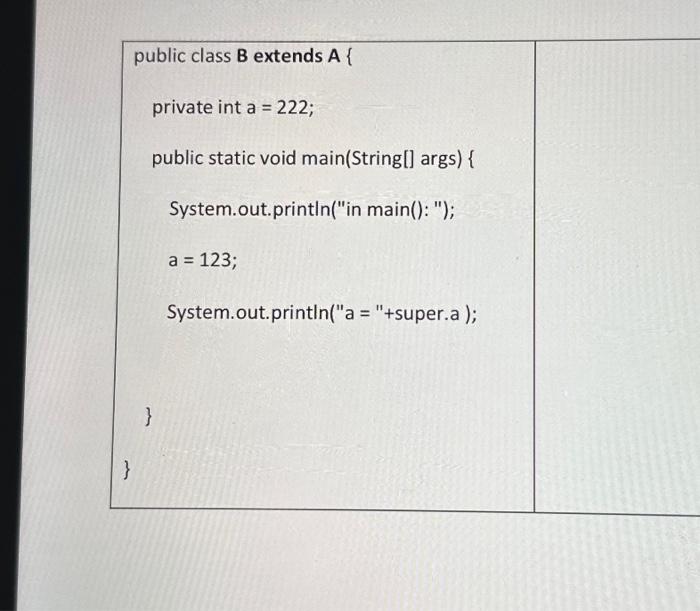 Solved public class AA ( private int aa = 100; public void | Chegg.com