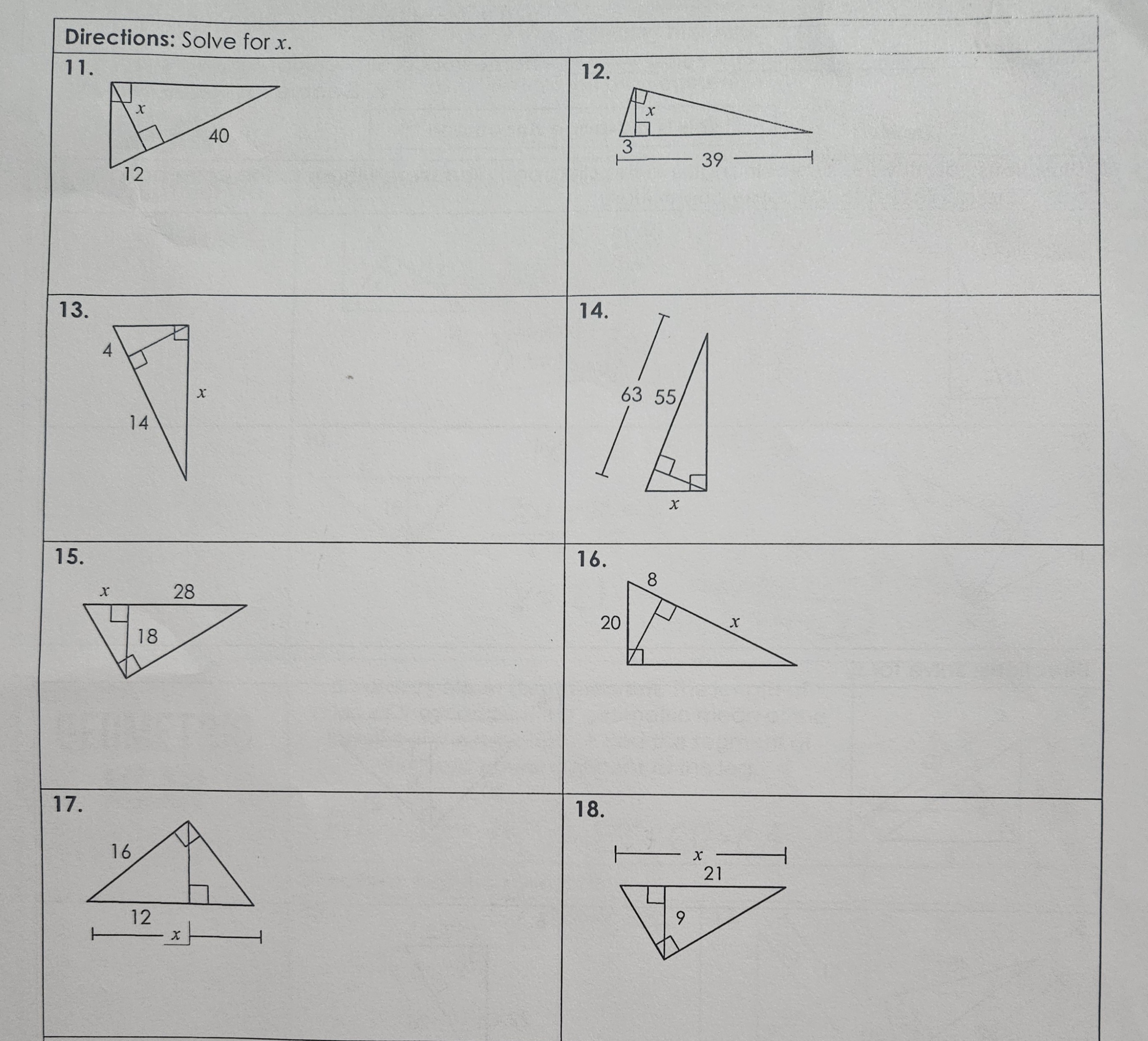 Solved Directions Solve For X 