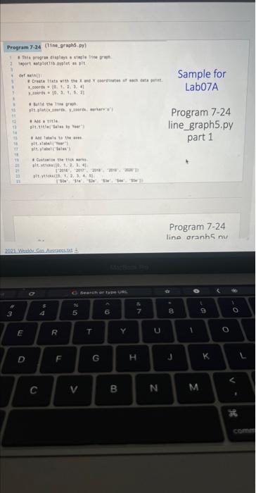 Solved Please help Must use matplotlib, help with Lab 07A | Chegg.com