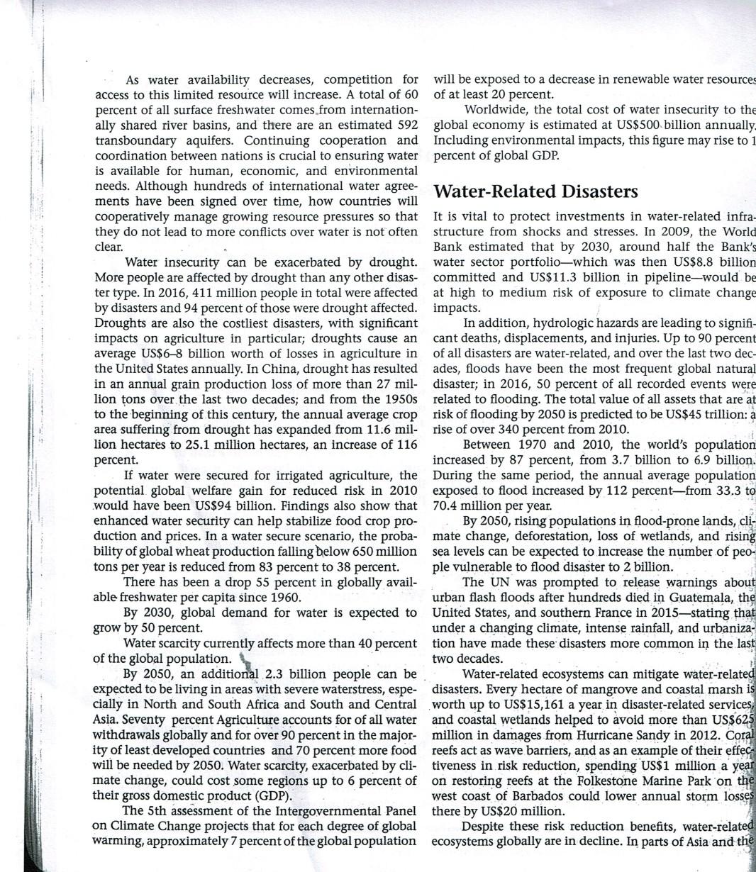 - Write an Article Analysis of the Global Water | Chegg.com