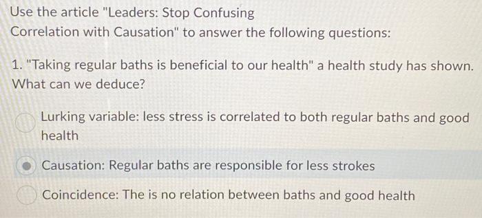 Solved Examples abound: Consider a recent health study that | Chegg.com