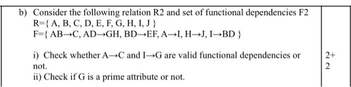 Solved ) Consider the following relation R2 and set of | Chegg.com