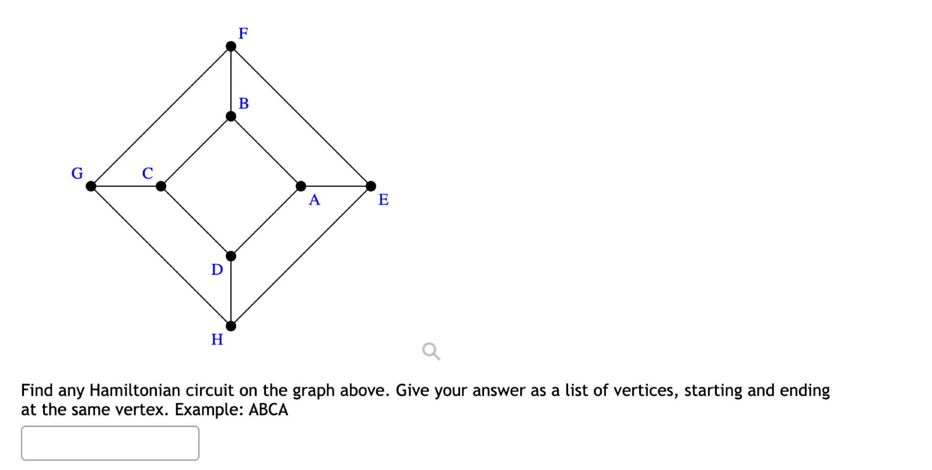Solved Find any Hamiltonian circuit on the graph above. Give | Chegg.com
