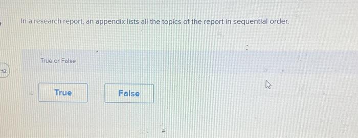 Solved In a research report, an appendix lists all the | Chegg.com