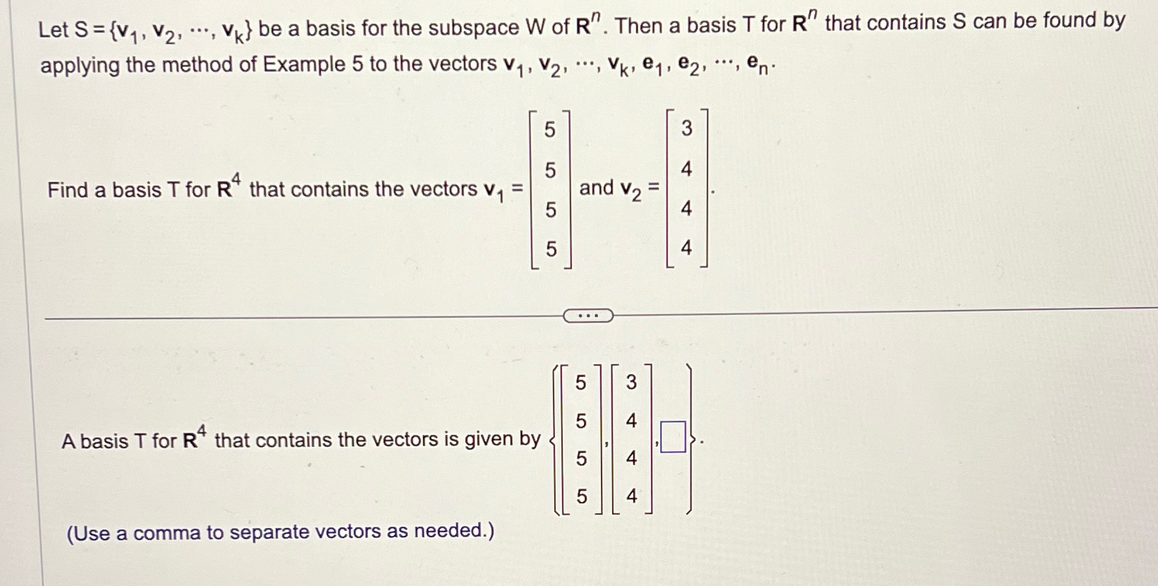 Solved Let S={v1,v2,cdots,vk} ﻿be a basis for the subspace W | Chegg.com