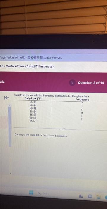 Solved Construct the cumulative frequency distribution | Chegg.com Solved Construct the cumulative frequency distribution | Chegg.com