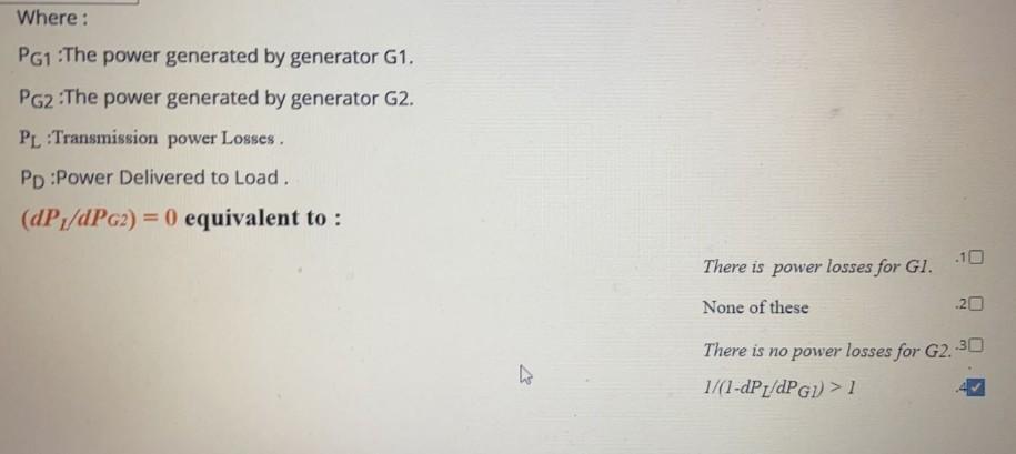 Solved Where: PG1:The power generated by generator G1. PG2 | Chegg.com
