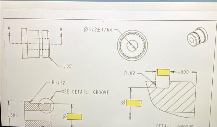 Solved How do I figure out the Groove diameter, groove width | Chegg.com