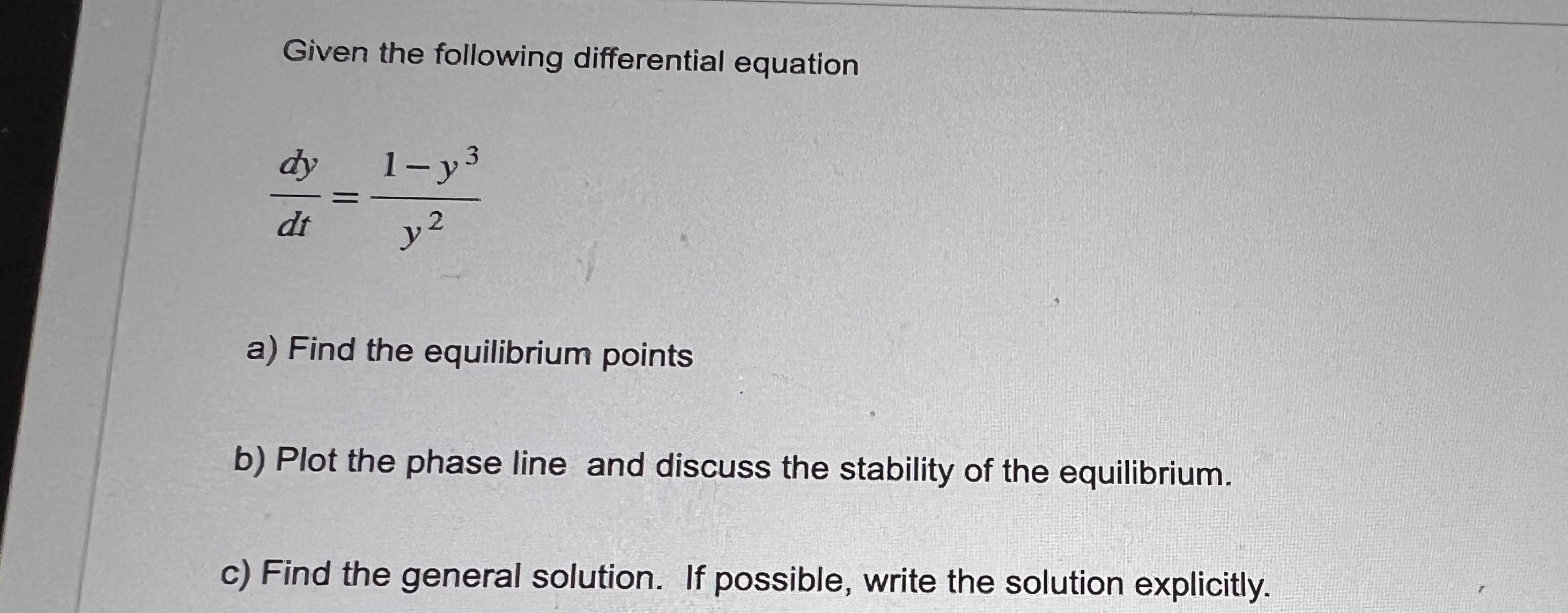 Solved Given the following differential | Chegg.com