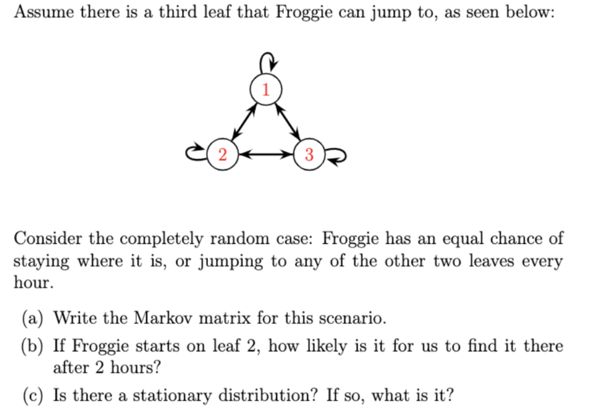 Assume there is a third leaf that Froggie can jump | Chegg.com