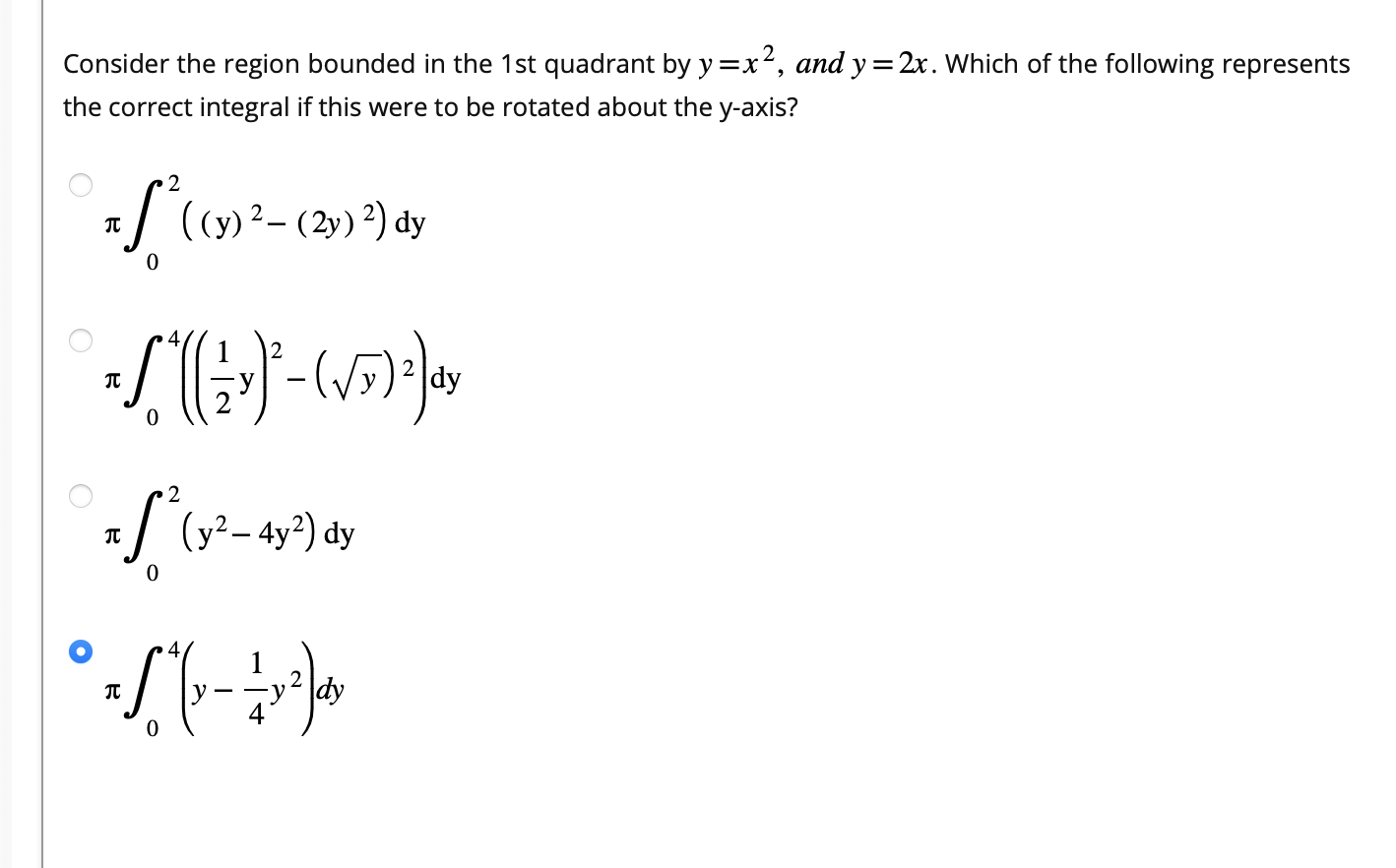 Solved Consider the region bounded in the 1 ﻿st quadrant by | Chegg.com