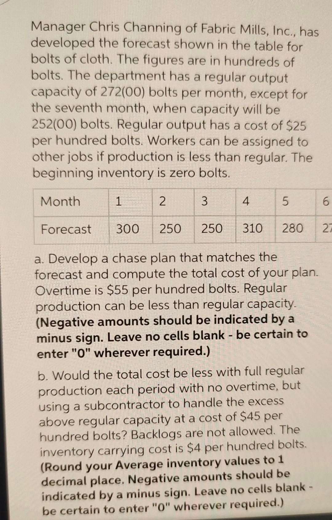 Solved Manager Chris Channing of Fabric Mills, Inc., has | Chegg.com