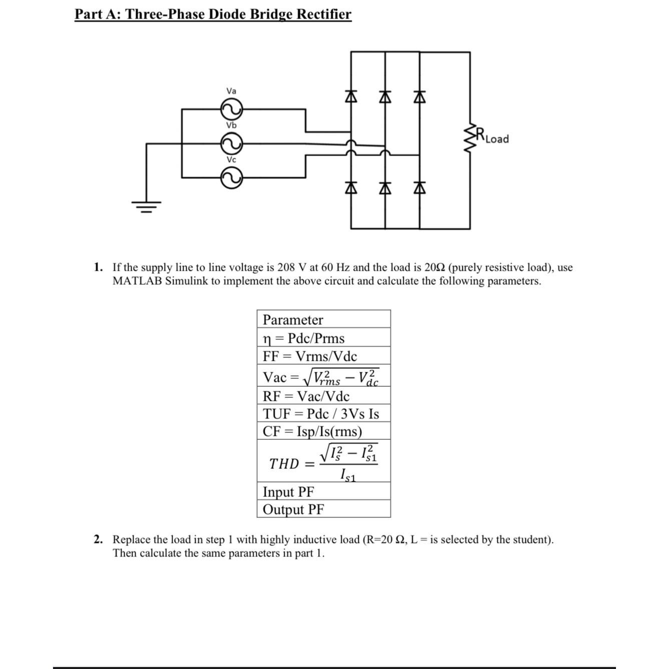 Solved Implement the circuit and calculate the parametetrs | Chegg.com