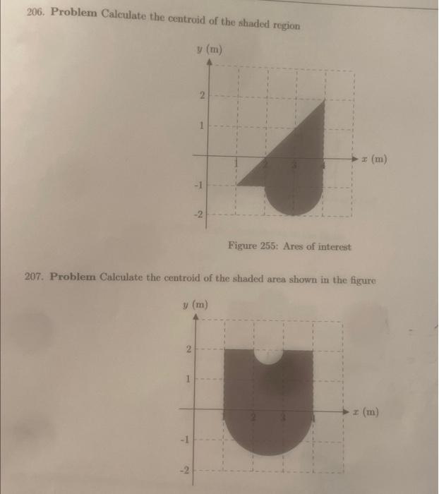 Solved 206. Problem Calculate the centroid of the shaded | Chegg.com