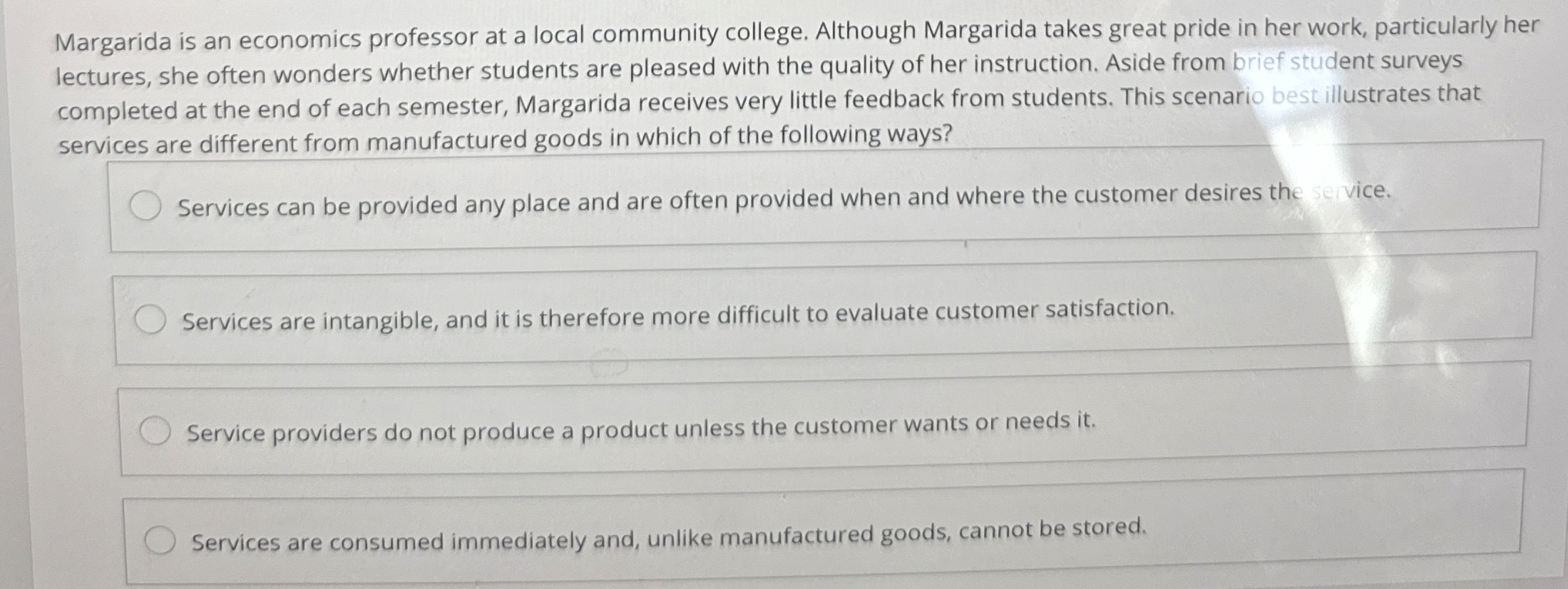 Solved Margarida is an economics professor at a local | Chegg.com
