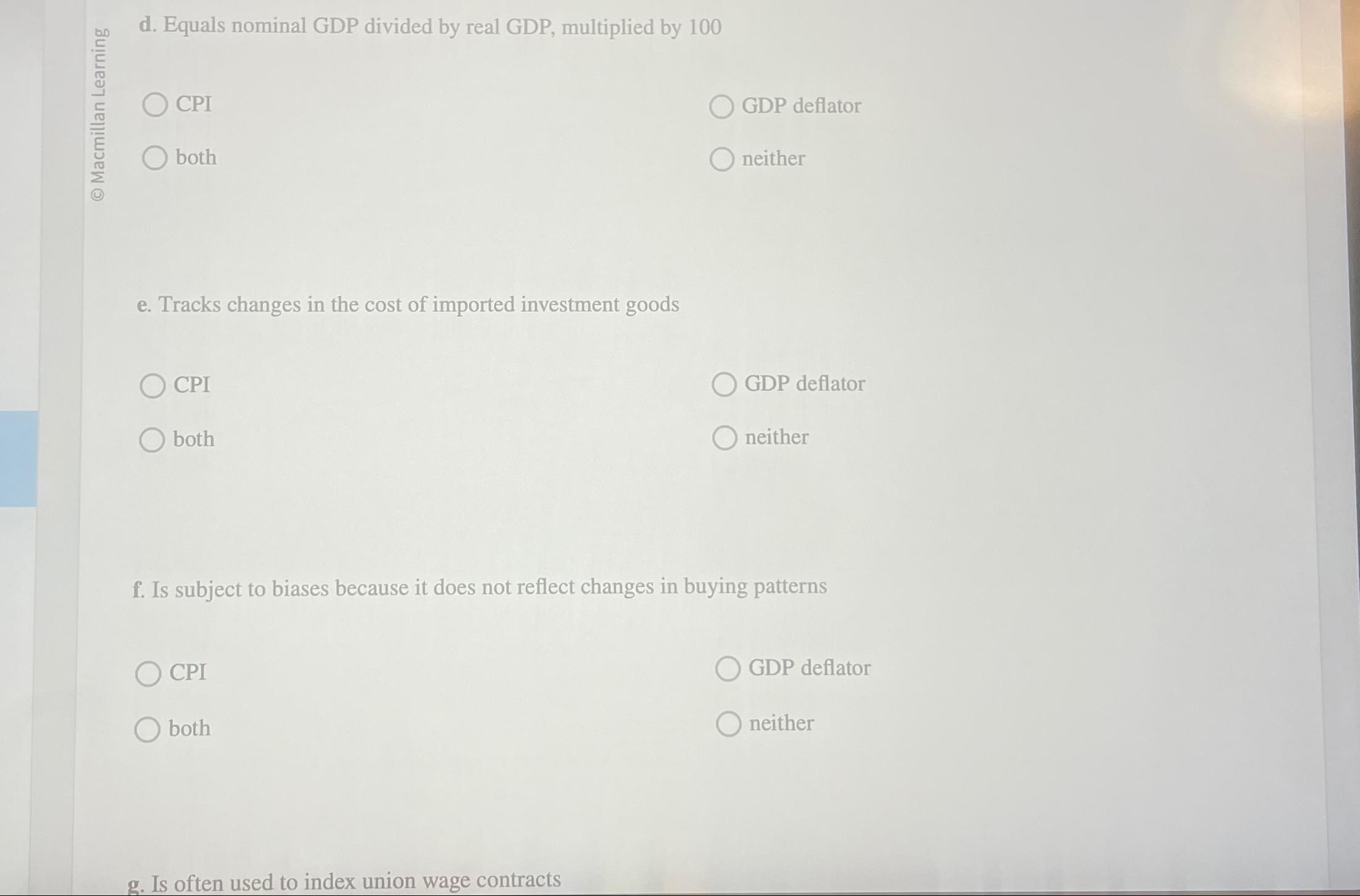 Solved 02d. ﻿Equals nominal GDP divided by real GDP, | Chegg.com