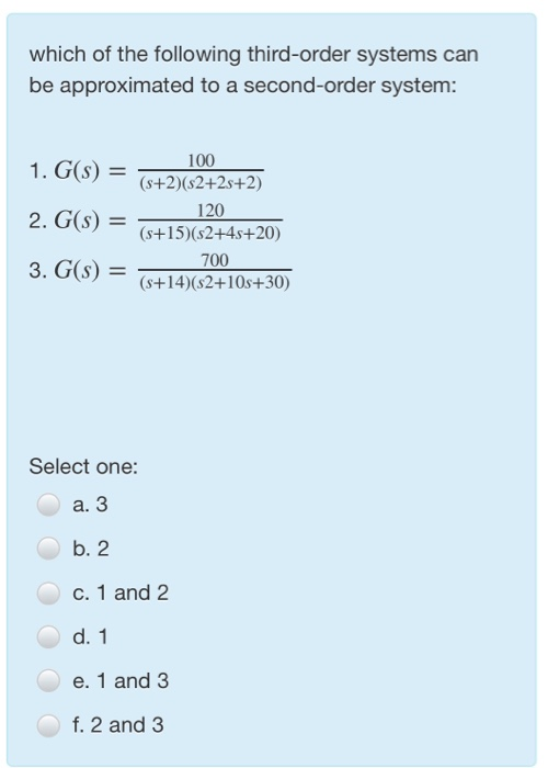 Solved which of the following third-order systems can be | Chegg.com