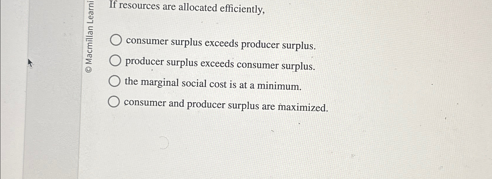 Solved 덩 ﻿If resources are allocated efficiently,consumer | Chegg.com