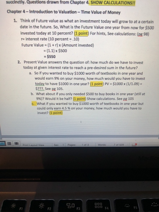 Solved succinctly. Questions drawn from Chapter 4. SHOW | Chegg.com