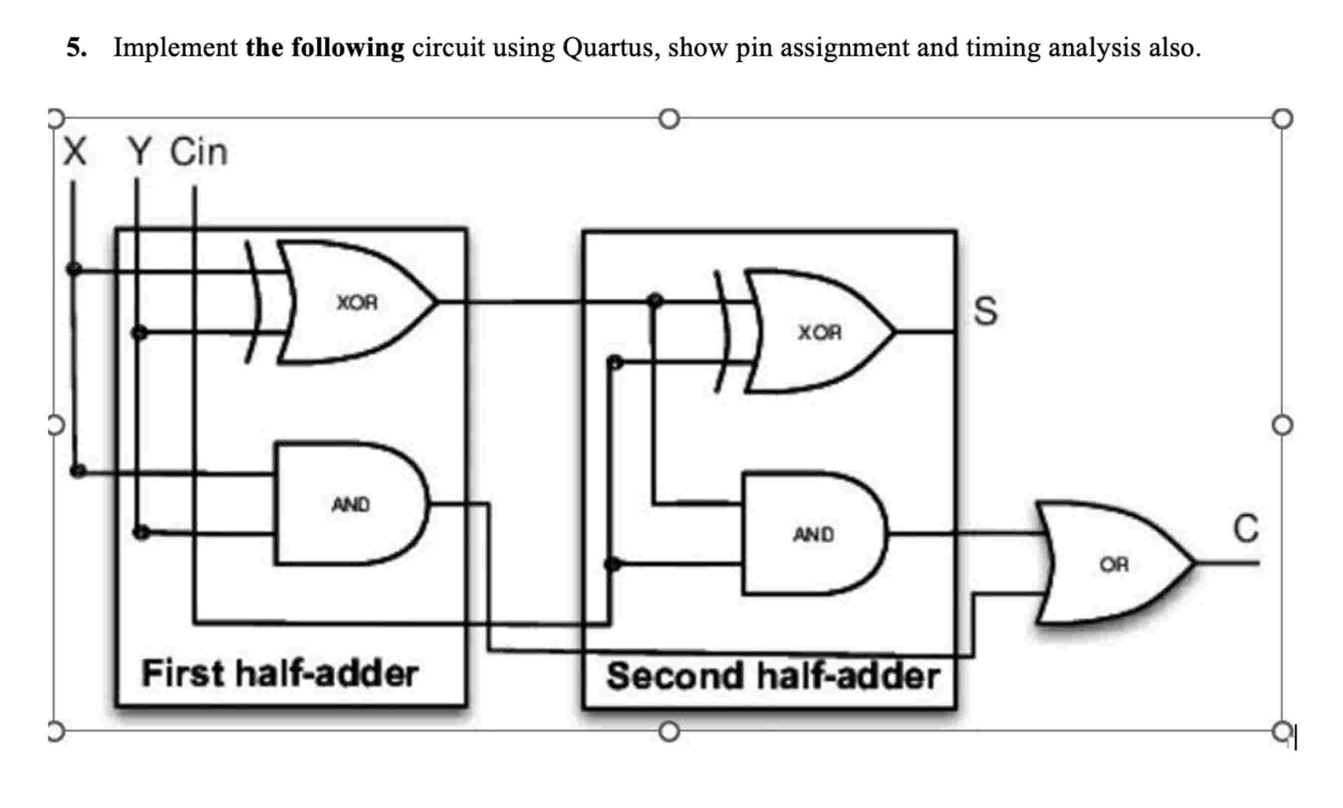 5. ﻿Implement the following circuit using Quartus, | Chegg.com