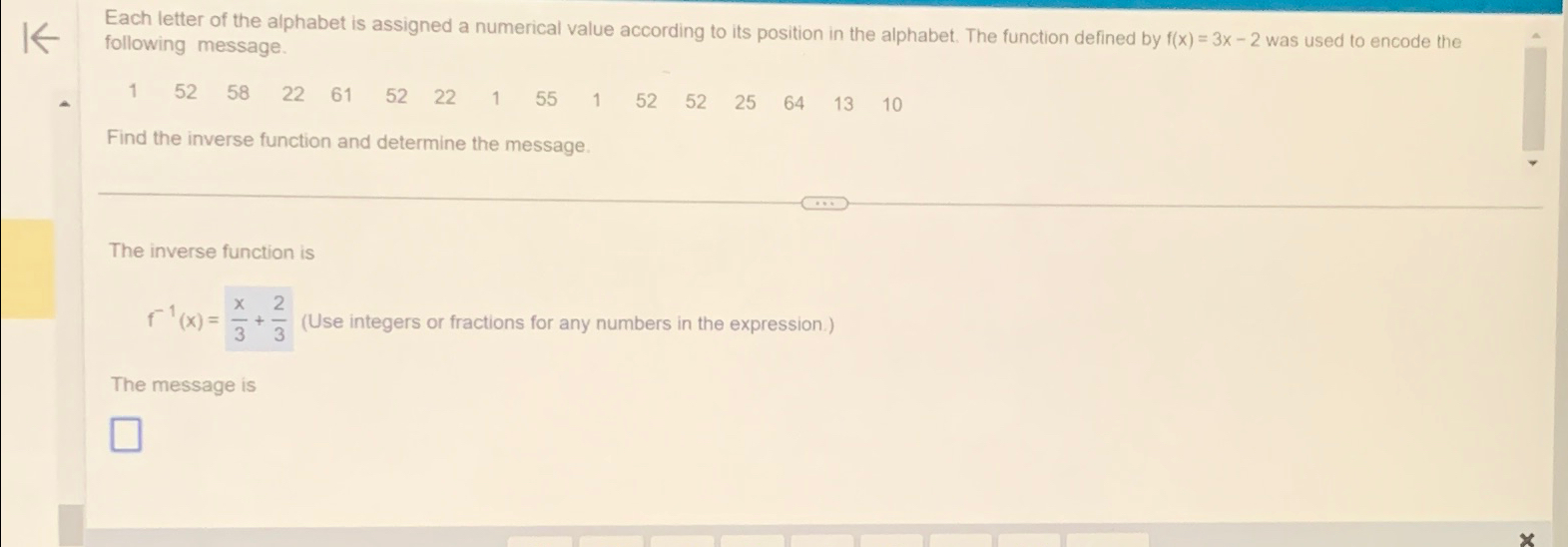 Solved Each letter of the alphabet is assigned a numerical | Chegg.com