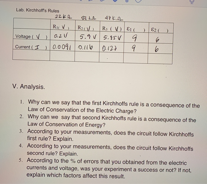 Solved can you find the percent error for each current and | Chegg.com