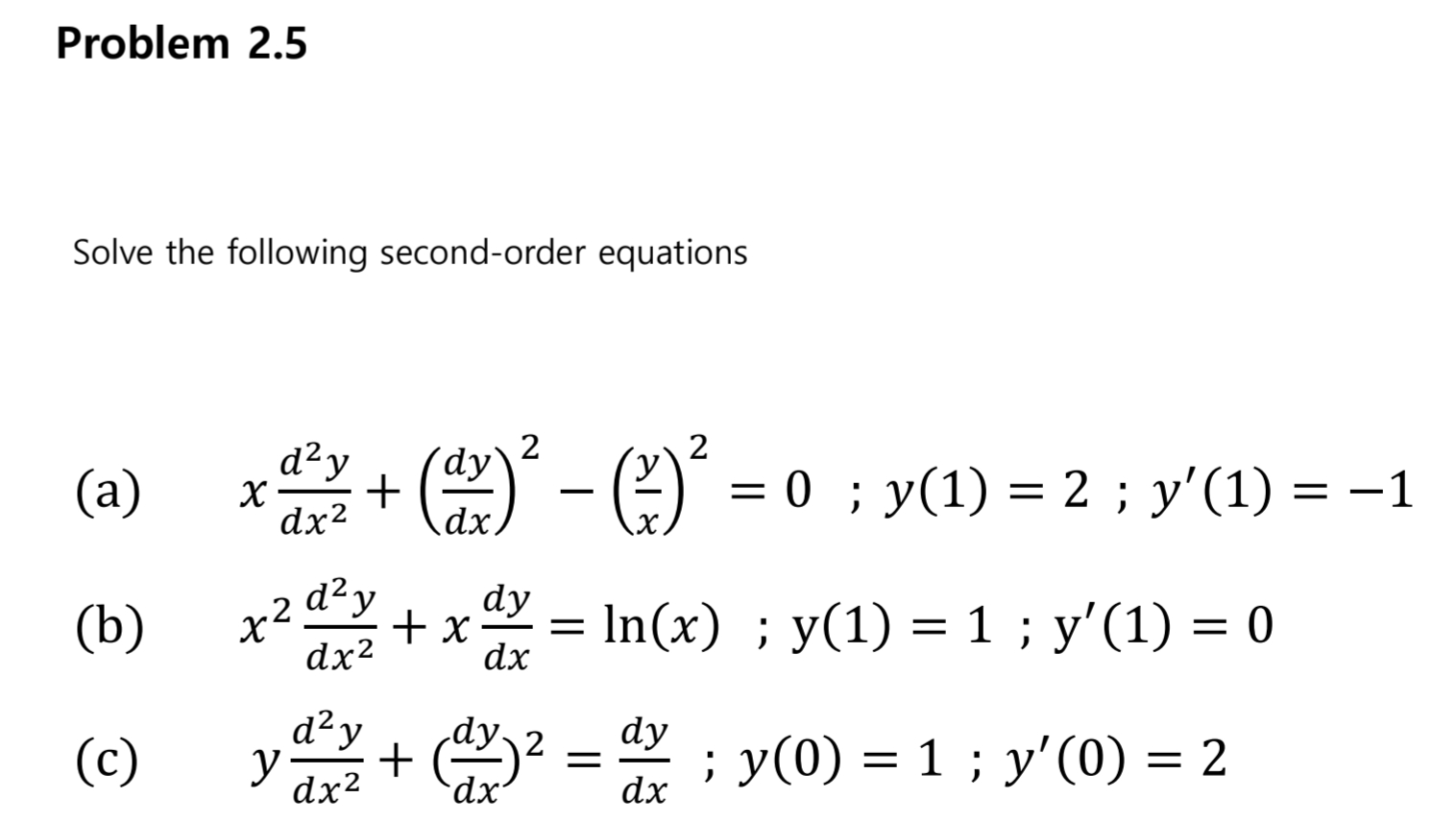 Solved Solve the following second-order | Chegg.com
