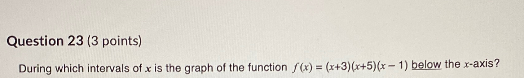 Solved Question 23 (3 ﻿points)During which intervals of x | Chegg.com